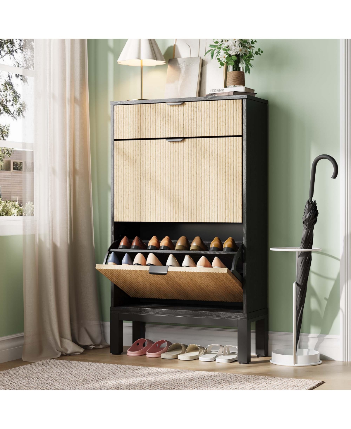 Click here for Shoe Storage Cabinet with 2 Flip Drawers  Narrow S... prices