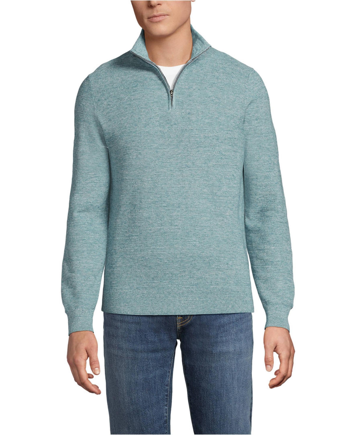 Click here for Lands End Mens Long Sleeve Summer Weight Quarter Z... prices
