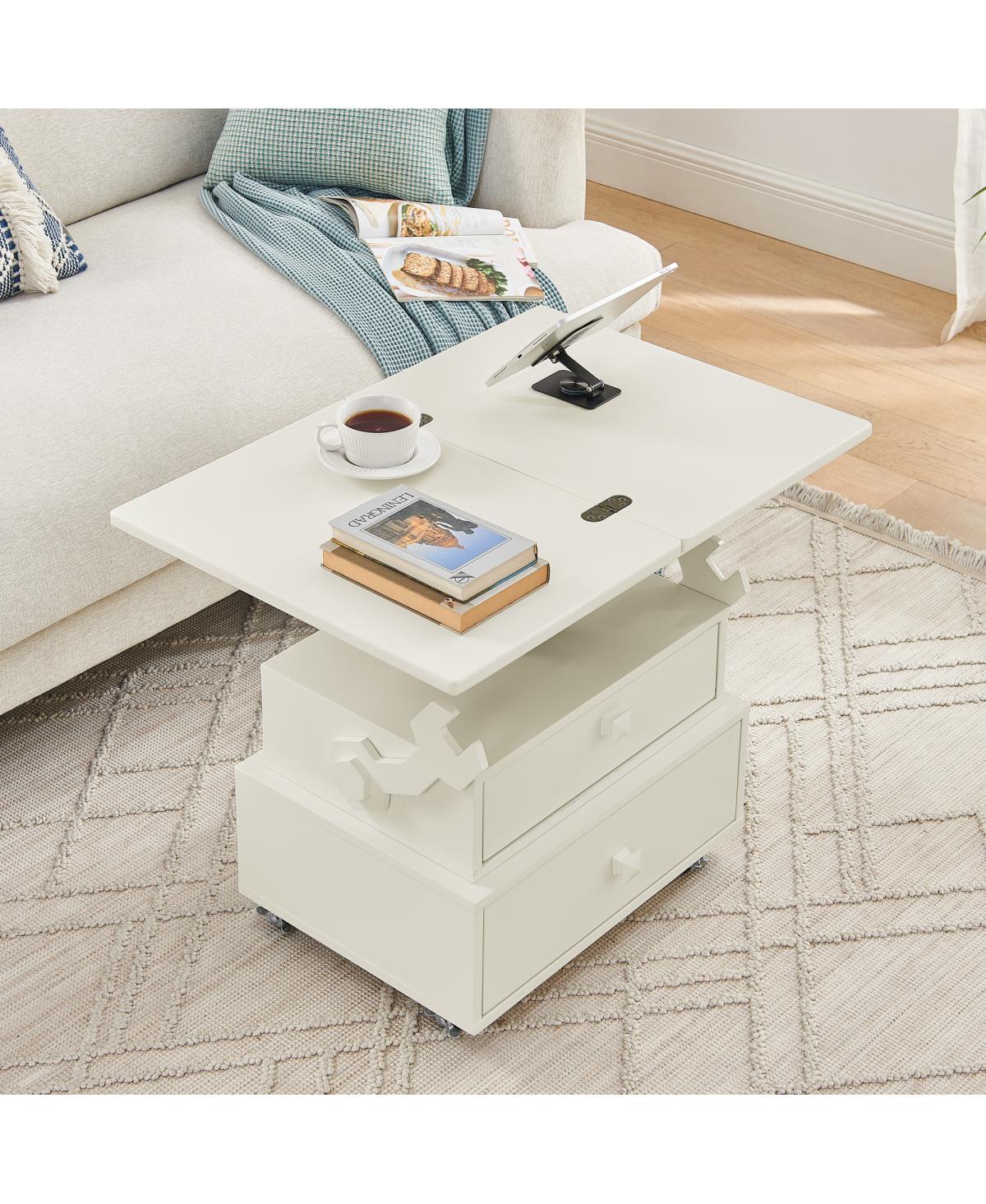 Click here for Streamdale High-Gloss Adjustable Rolling End Table... prices