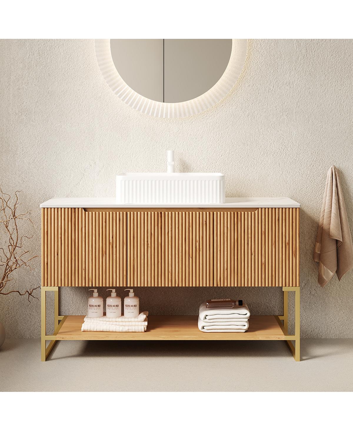 Click here for Sillysis 47.6 Inch Bathroom Vanity with Ceramic Ba... prices