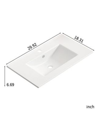 Click here for Busdays 30 Inch Glossy Ceramic Bathroom Vessel Van... prices
