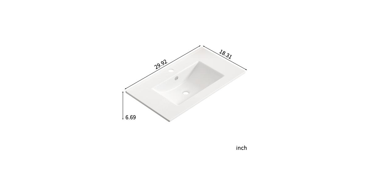 Click here for Busdays 30 Inch Glossy Ceramic Bathroom Vessel Van... prices