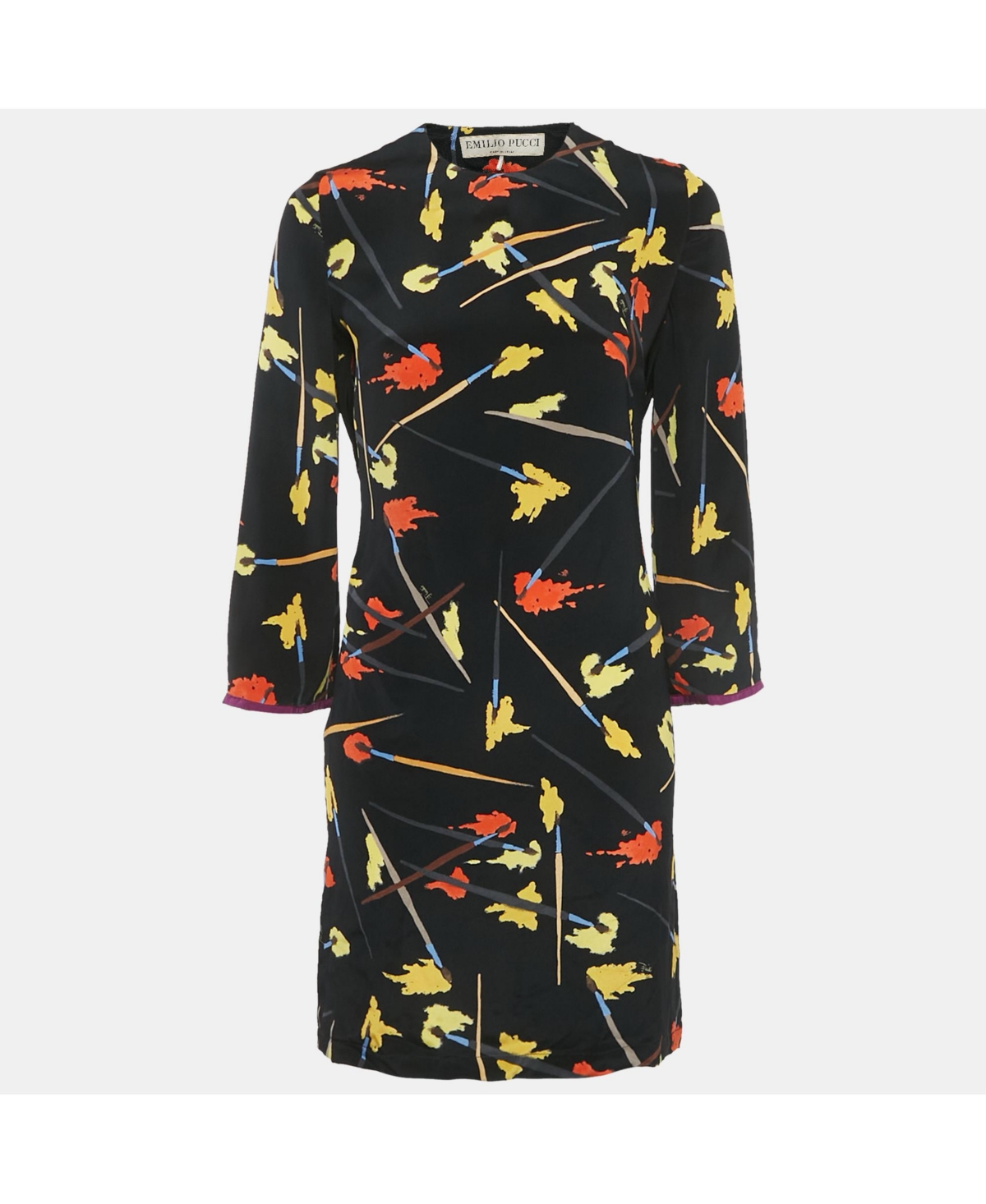 Click here for Pre-Owned Emilio Pucci Womens Brush Print Silk Min... prices