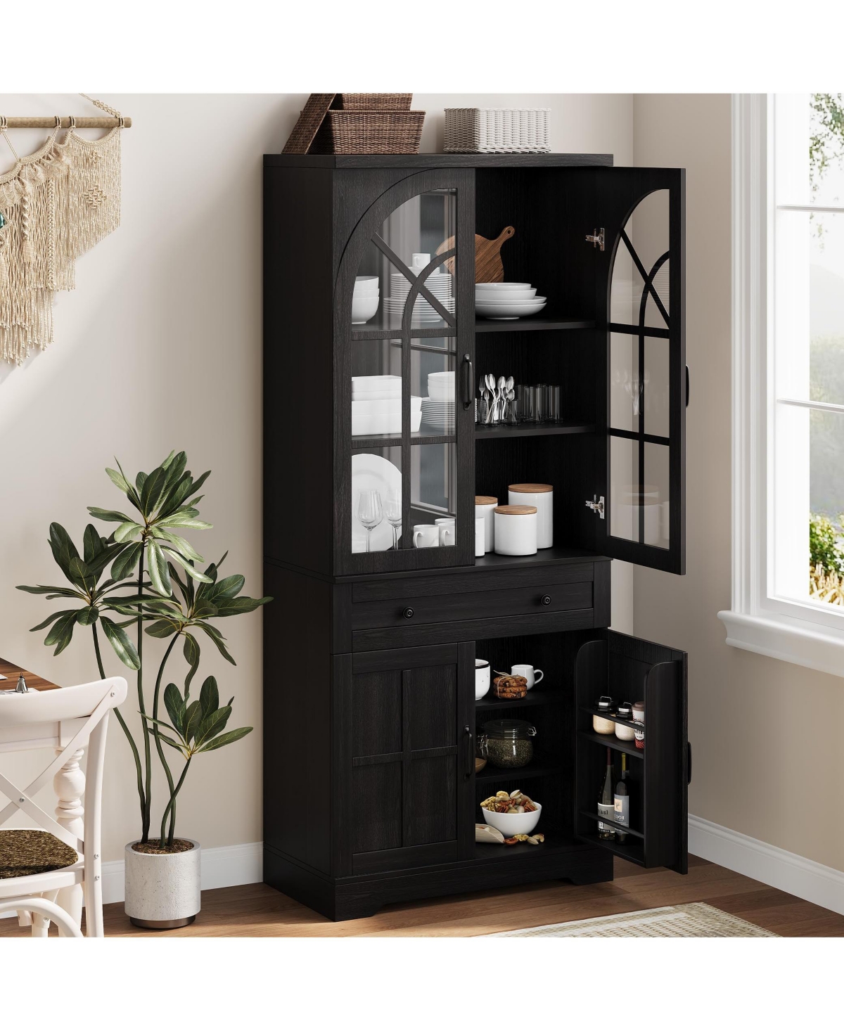 Click here for homfan Farmhouse Pantry Cabinet  71.9 Tall Freesta... prices