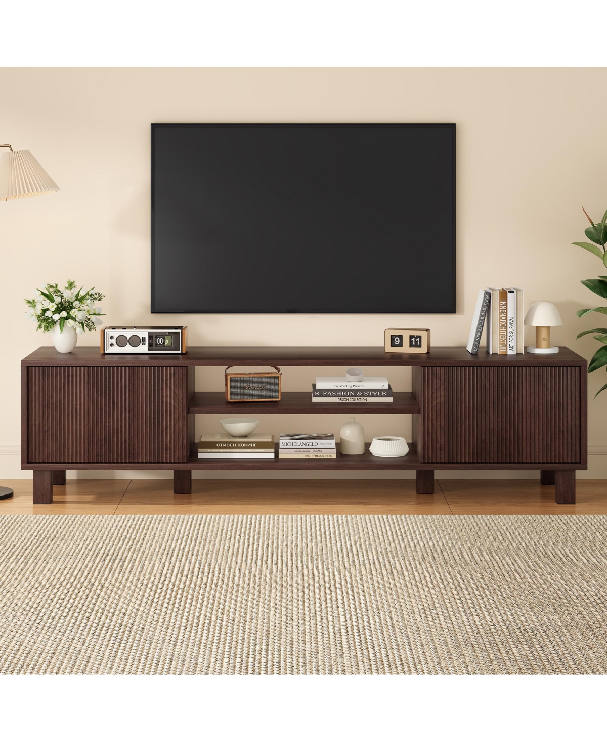Click here for Clihome Modern Large Tv Stand with Storage and Ope... prices