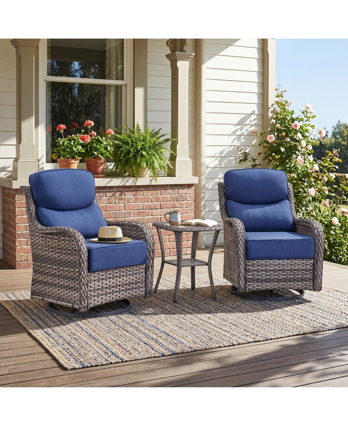 Click here for Pocassy 3 Pieces Patio Furniture Set with 6in Cush... prices