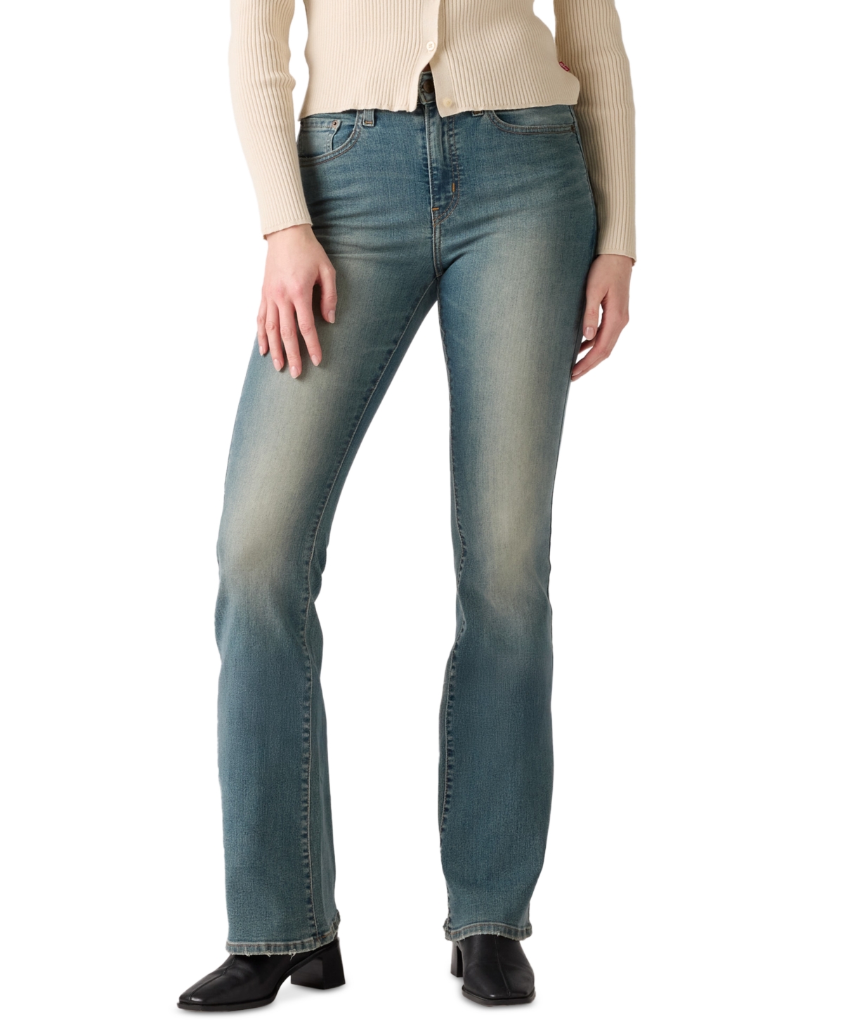 Click here for Levis Womens 726 High Rise Slim Fit Flare Jeans -... prices