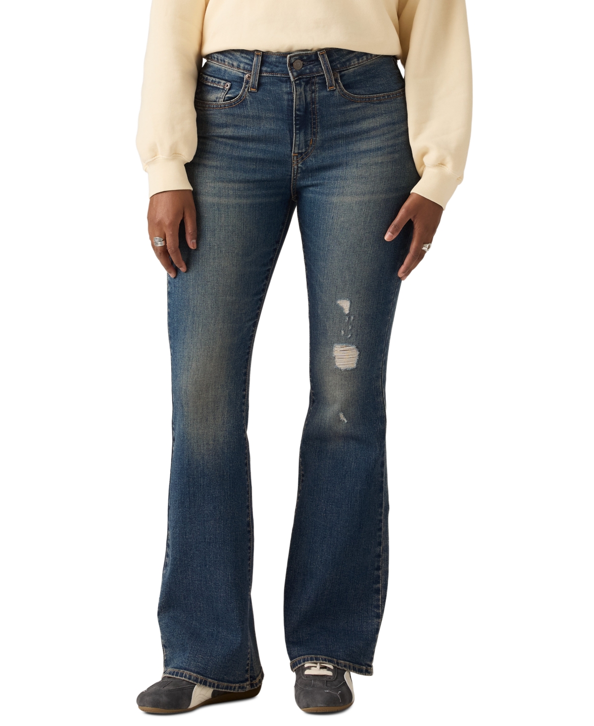 Click here for Levis Womens 726 High Rise Slim Fit Flare Jeans -... prices