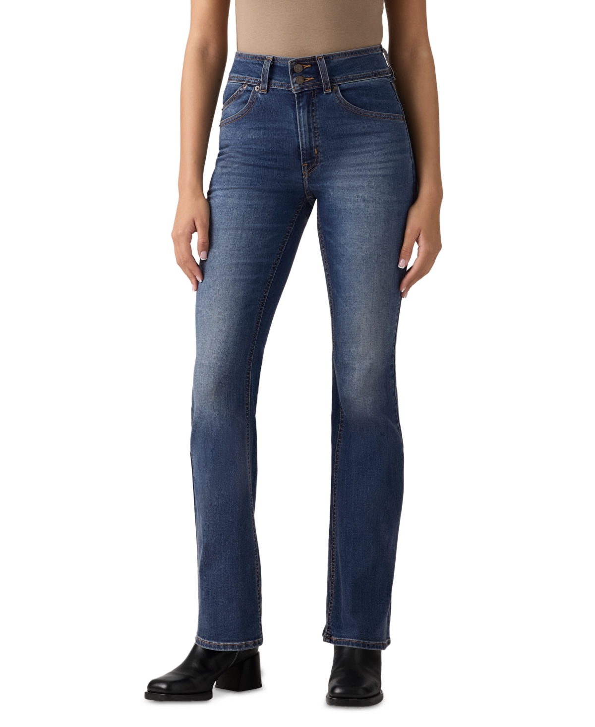 Click here for Levis Womens 726 High Rise Slim Fit Flare Jeans -... prices