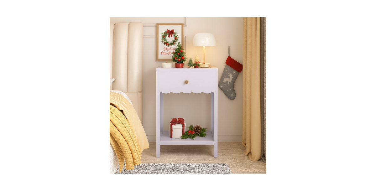 Click here for Lucky One Nightstand with Drawer and Shelf - Light... prices