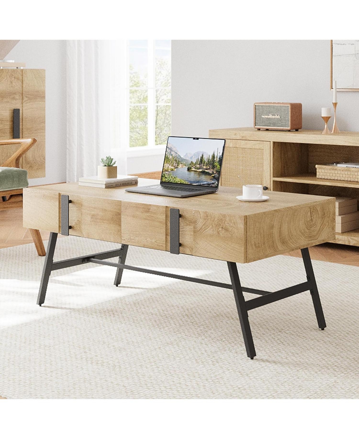 Click here for gaomon Coffee Table Industrial Center Table 42 Mid... prices