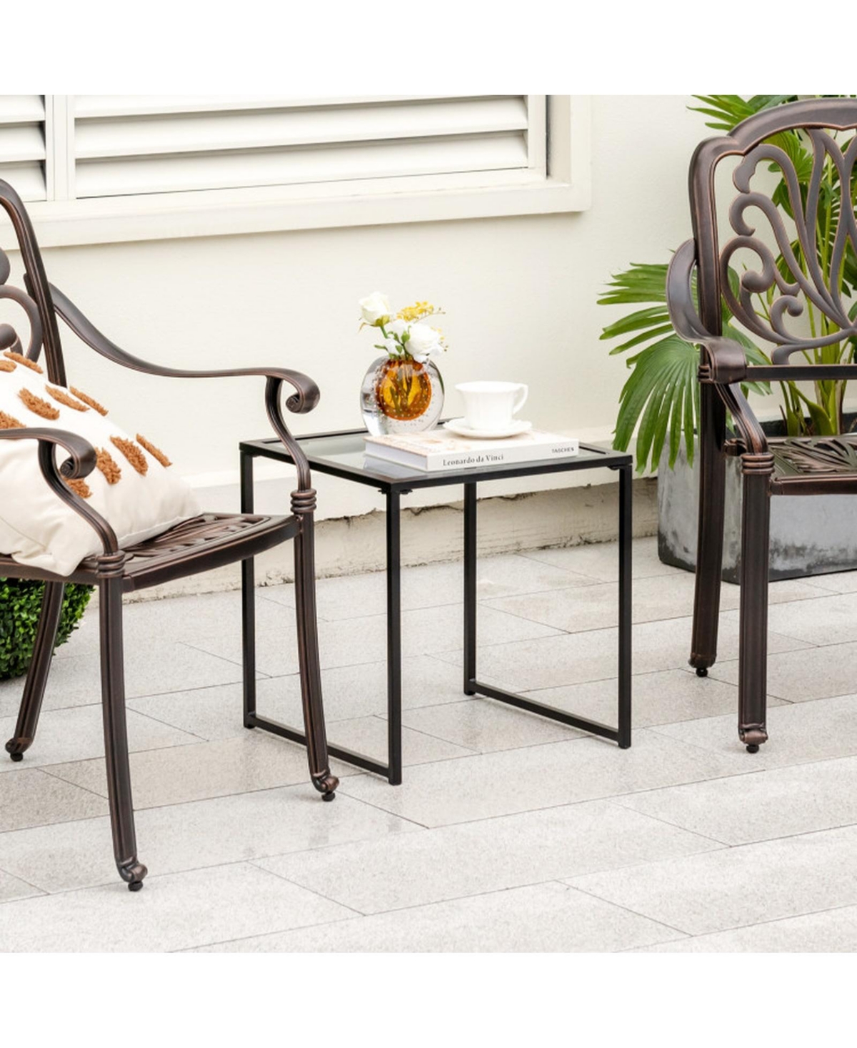 Click here for Gouun Tempered Glass Side Table with Metal Frame f... prices