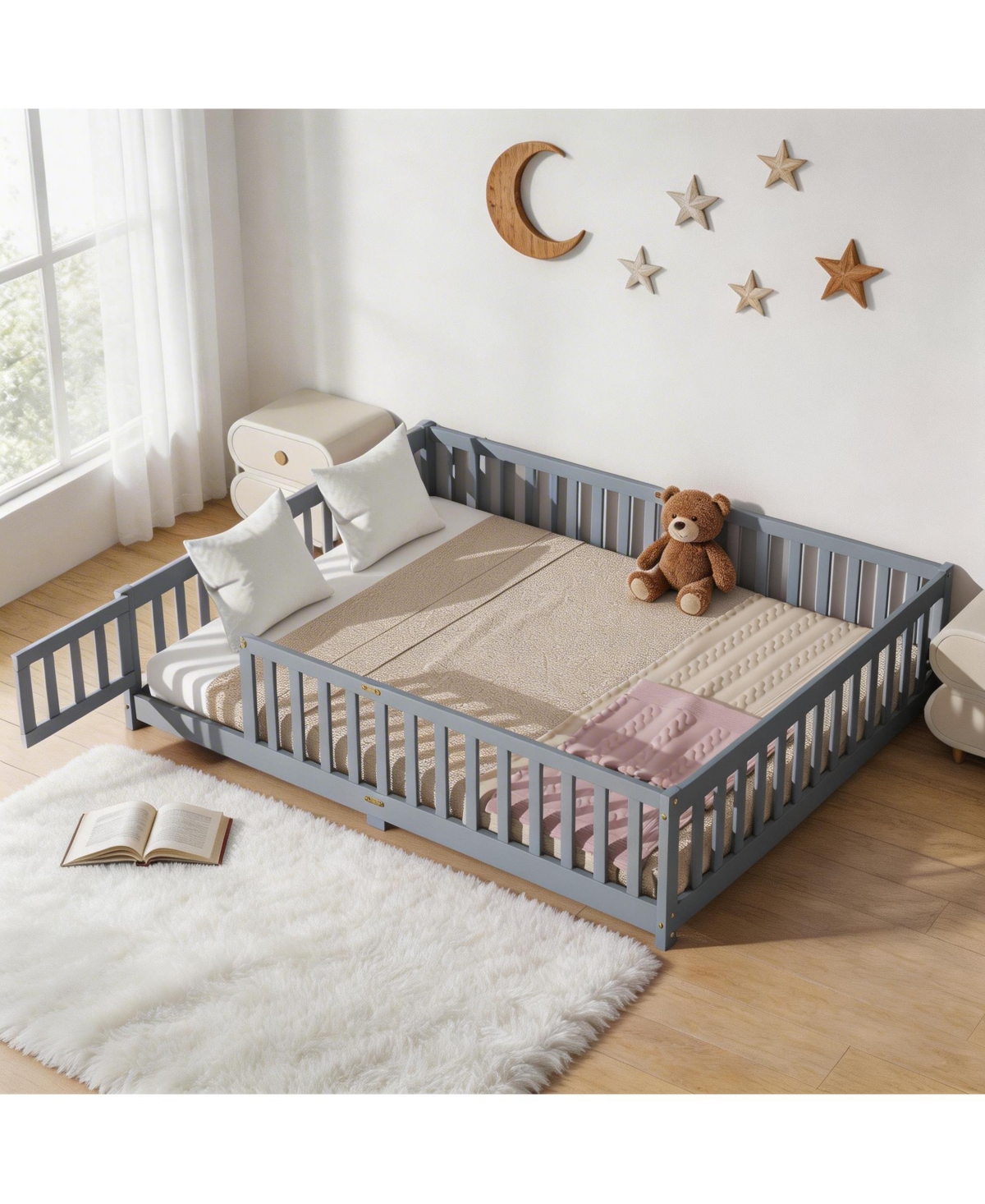 Click here for Sailvan Queen Floor Bed with Fence and Door  Solid... prices