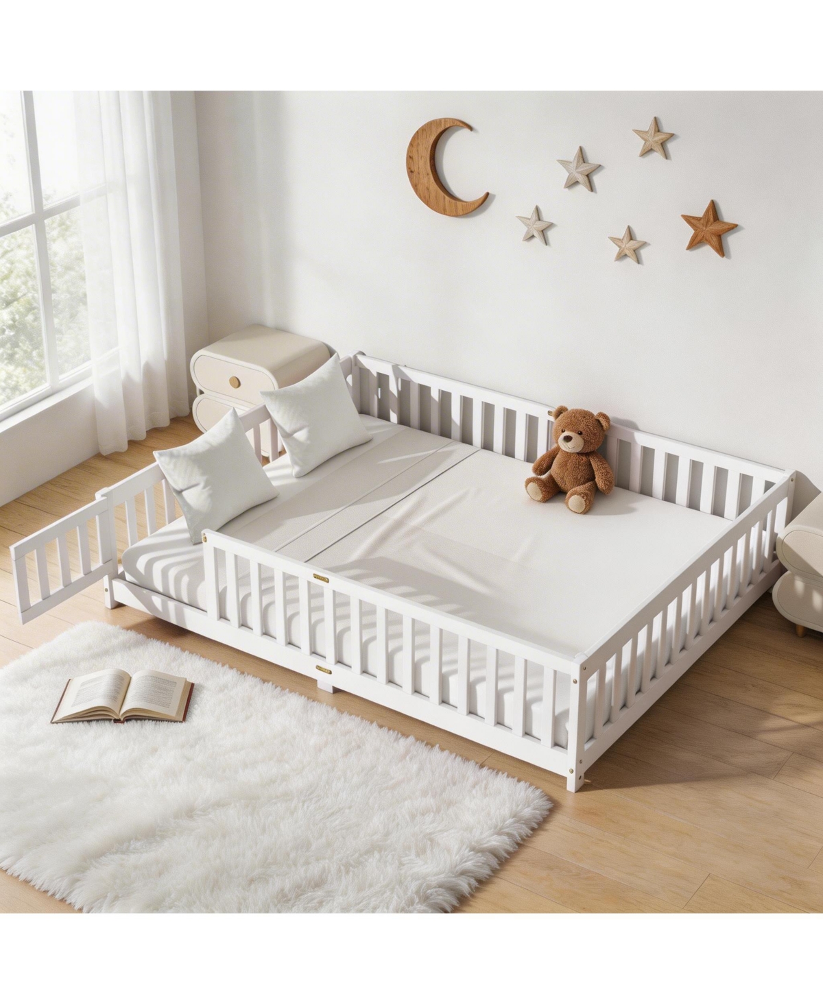 Click here for Sailvan Queen Floor Bed with Fence and Door  Solid... prices