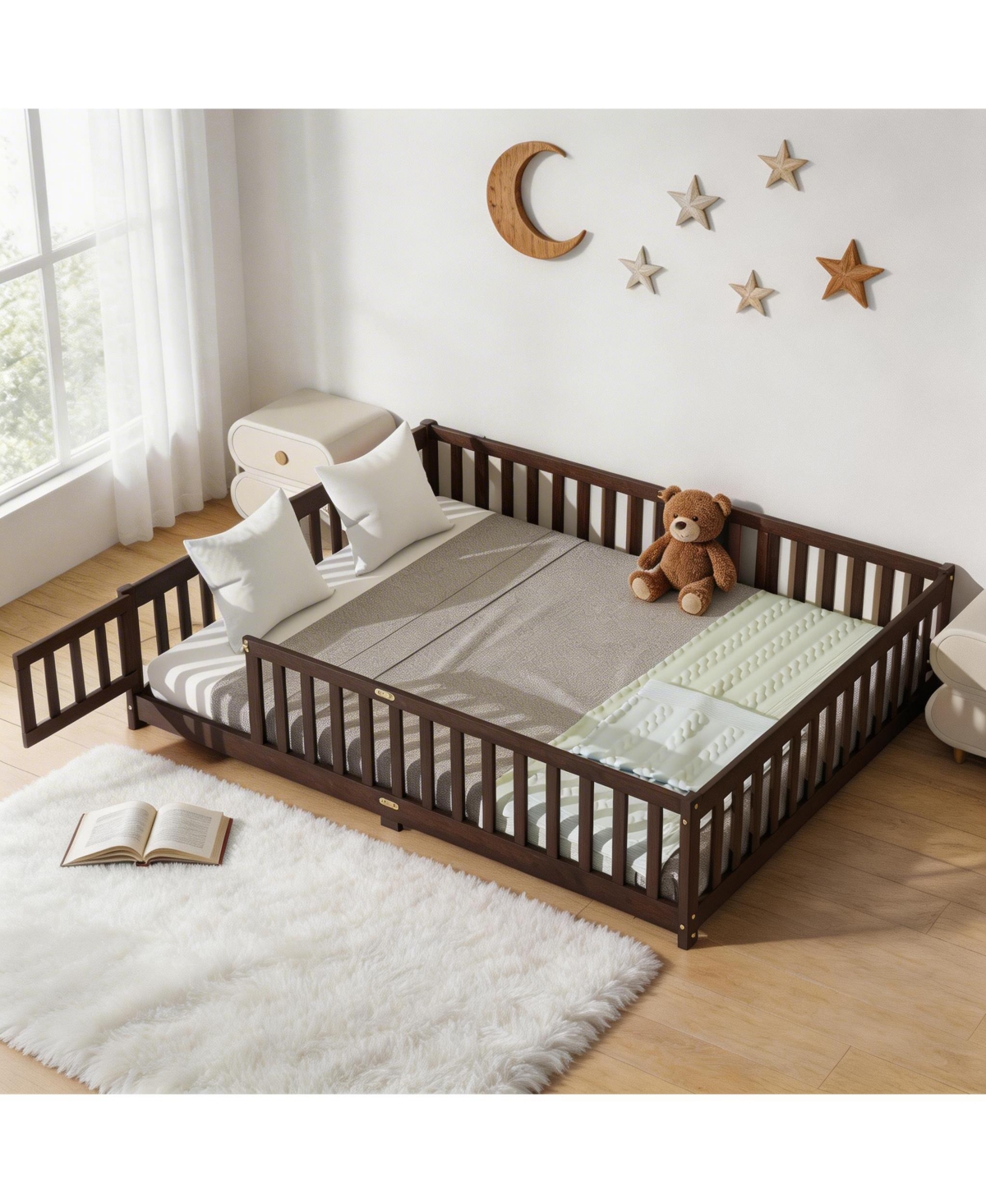 Click here for Sailvan Queen Floor Bed with Fence and Door  Solid... prices