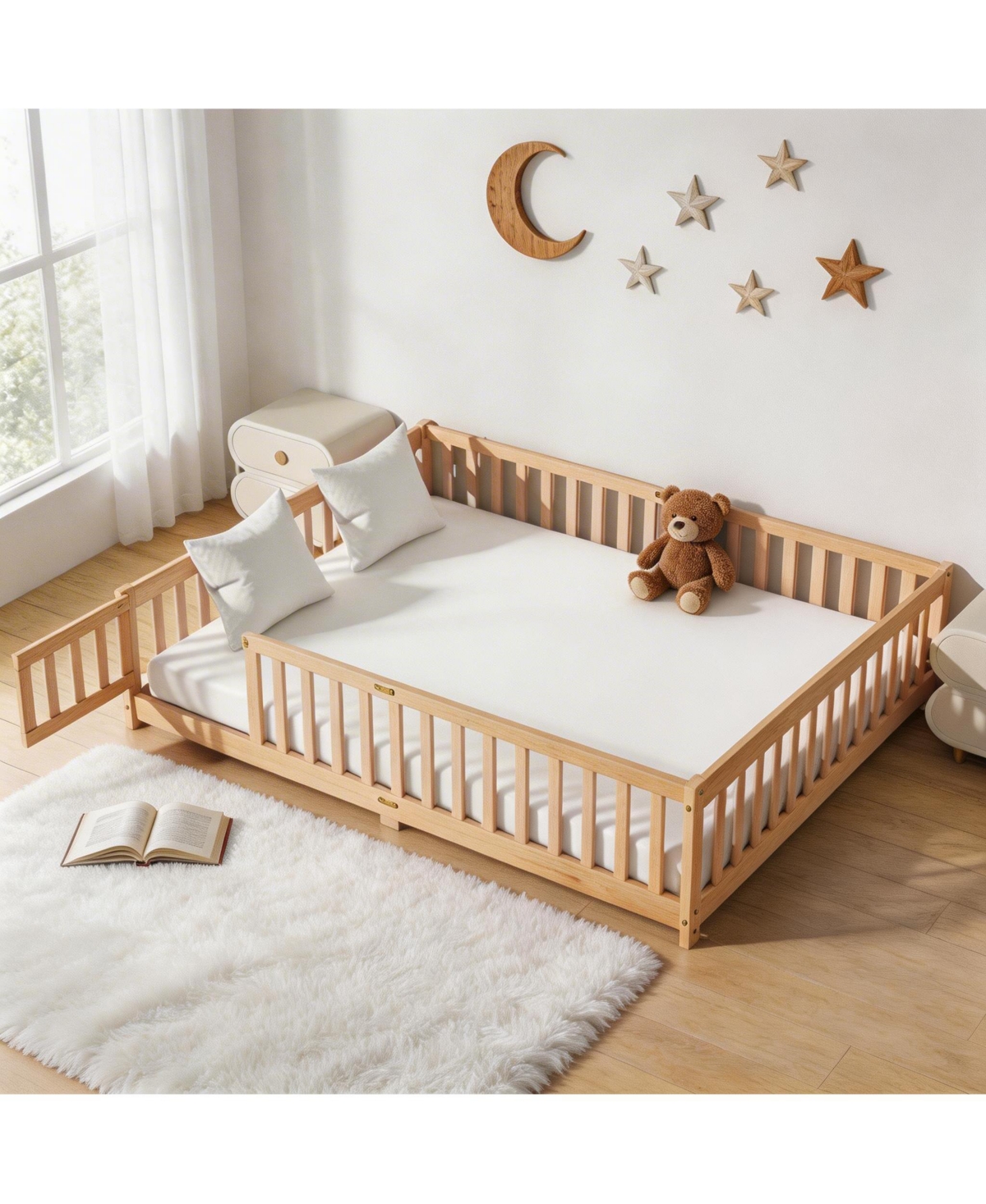 Click here for Sailvan Queen Floor Bed with Fence and Door  Solid... prices