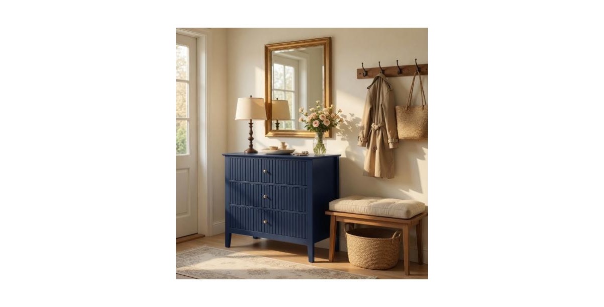Click here for Lucky One 32W Wide Fluted Nightstand with 3-Drawer... prices