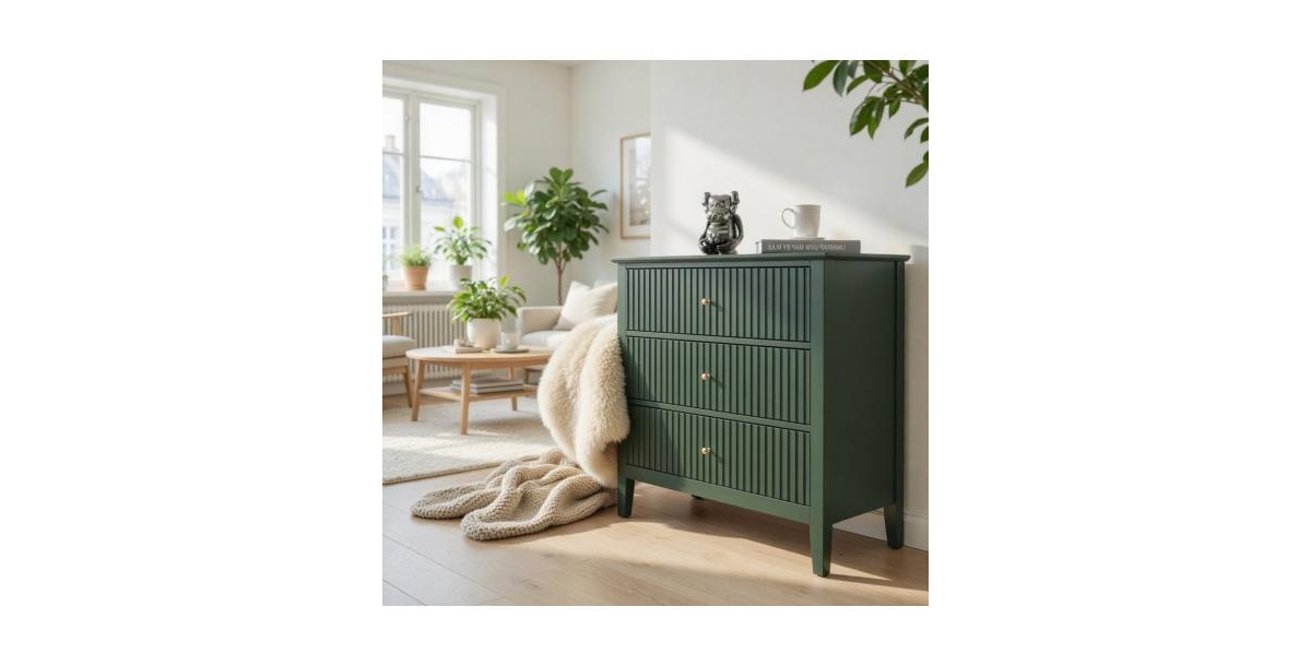 Click here for Lucky One 32W Wide Fluted Nightstand with 3-Drawer... prices