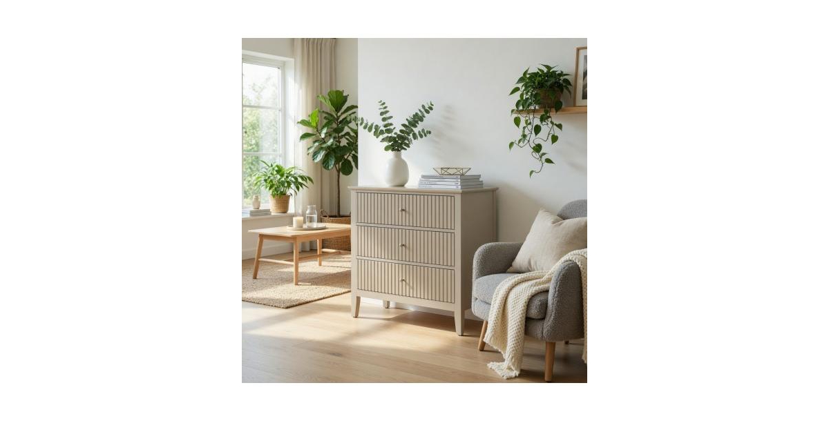 Click here for Lucky One 32W Wide Fluted Nightstand with 3-Drawer... prices