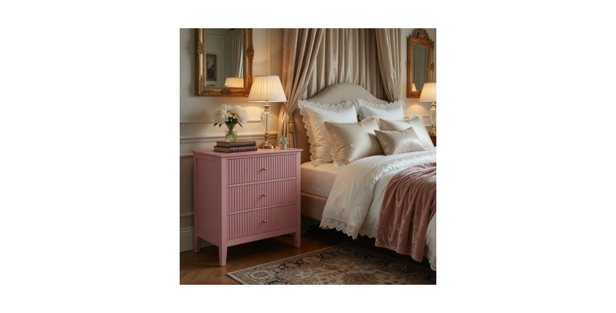 Click here for Lucky One 32W Wide Fluted Nightstand with 3-Drawer... prices