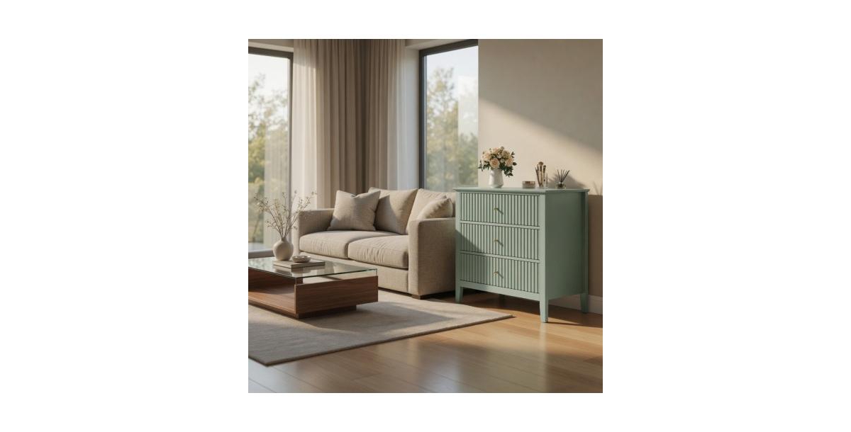 Click here for Lucky One 32W Wide Fluted Nightstand with 3-Drawer... prices