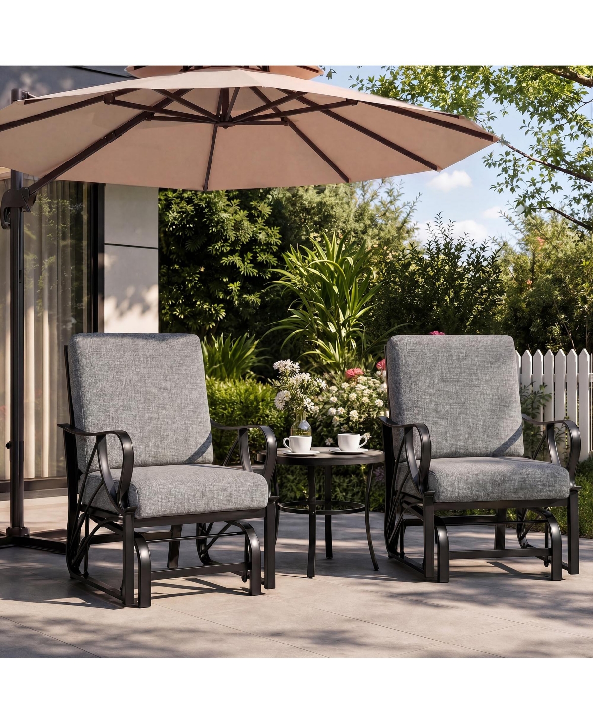 Click here for homfan Set of 2 Patio Glider  Outdoor Glider Chair... prices