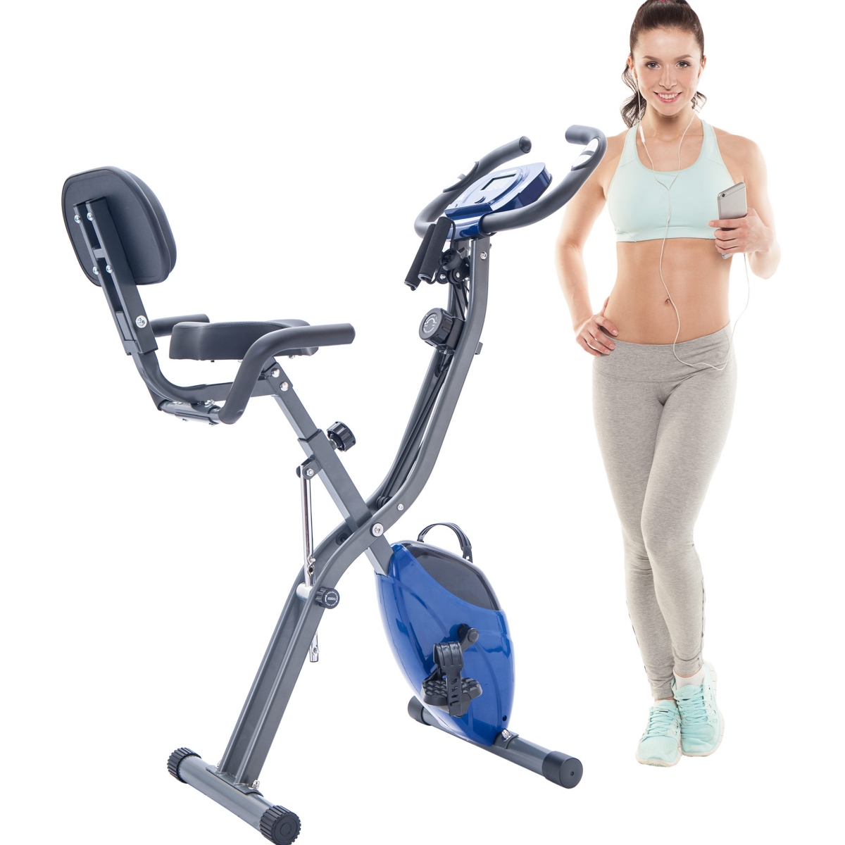 Click here for Zeny Folding Exercise Bike  Fitness Upright and Re... prices