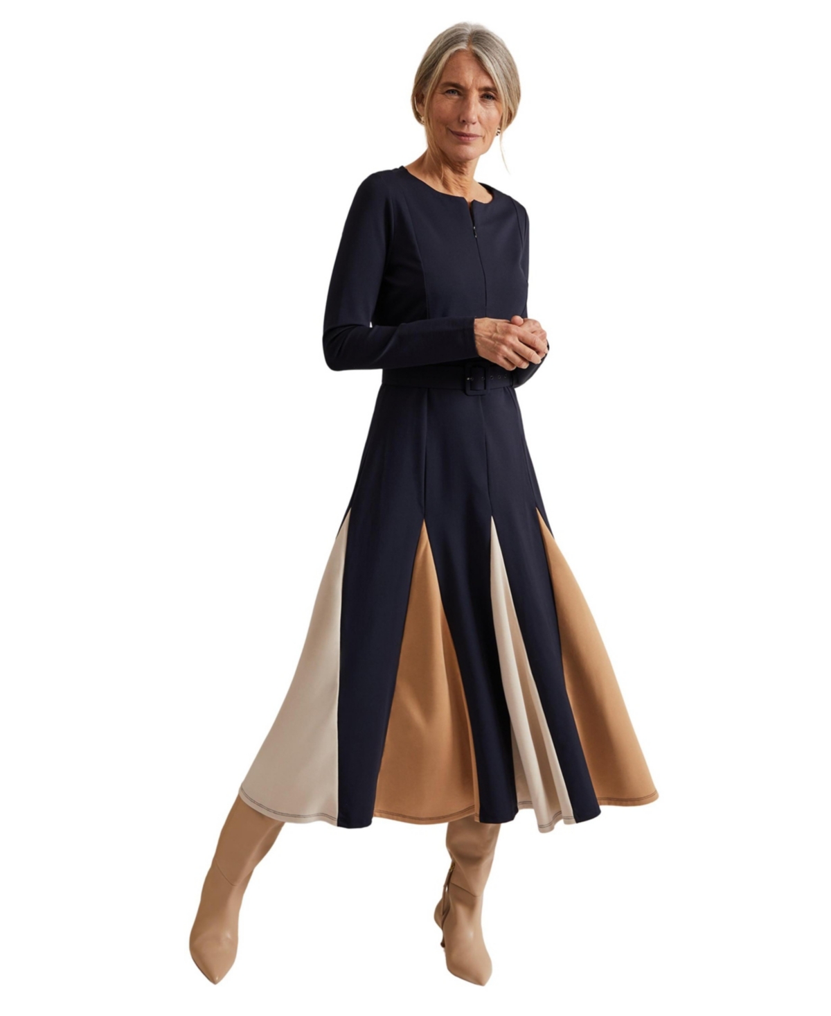 Click here for Phase Eight Womens Paula Belted Fit Flare Midi Dre... prices