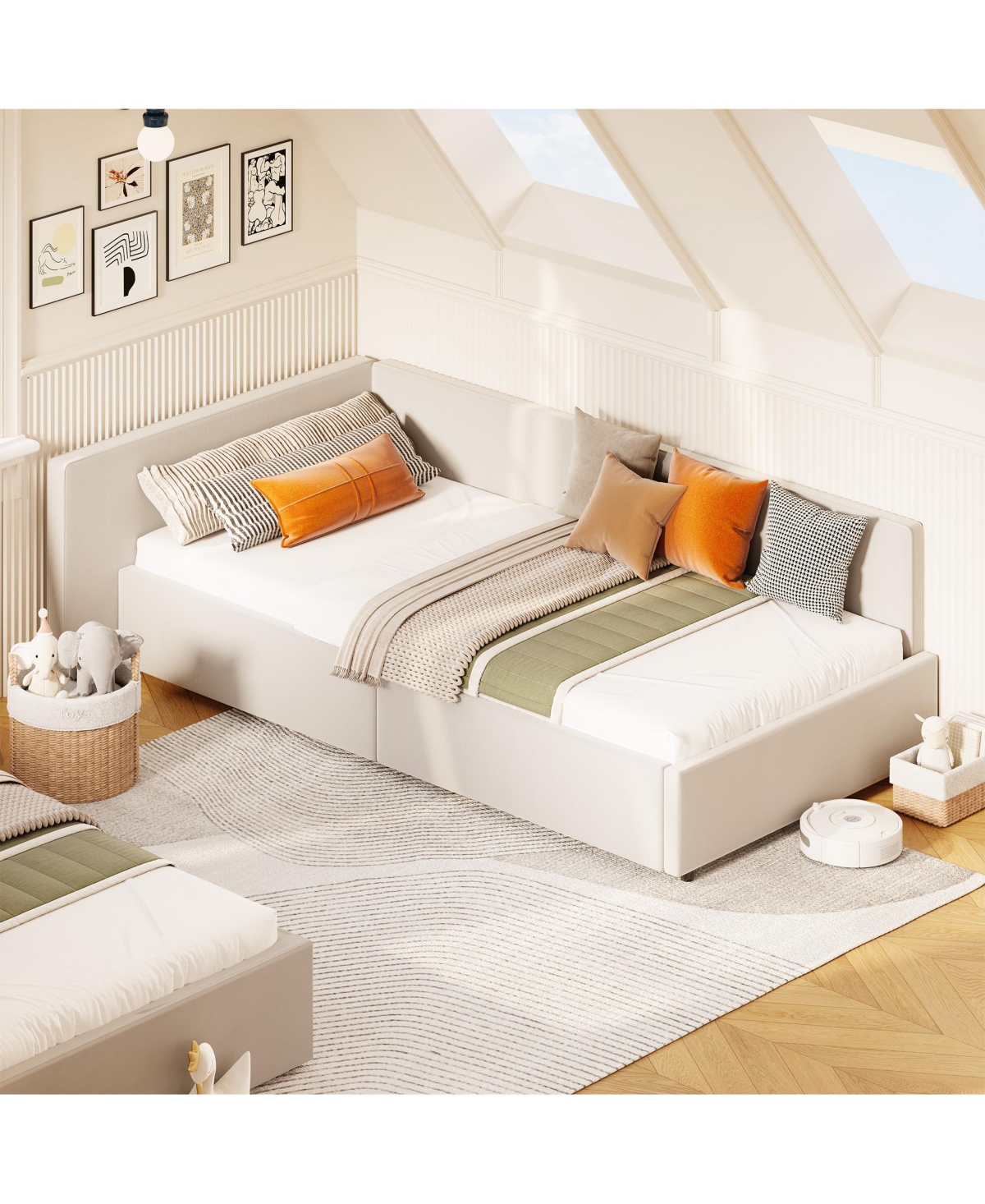 Click here for homfan Twin Daybed with Drawers  Velvet Corner Sof... prices