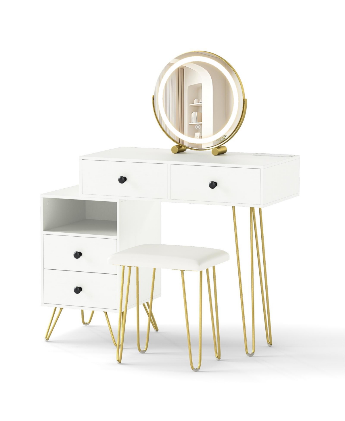 Click here for Slickblue Modern Dressing Table with Storage Cabin... prices
