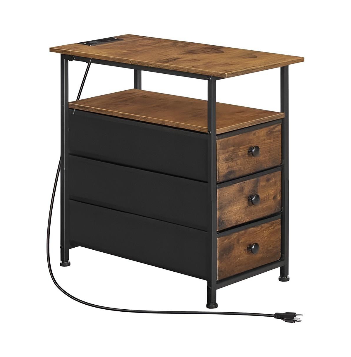 Click here for Slickblue Nightstand Side Table with Built-In Char... prices