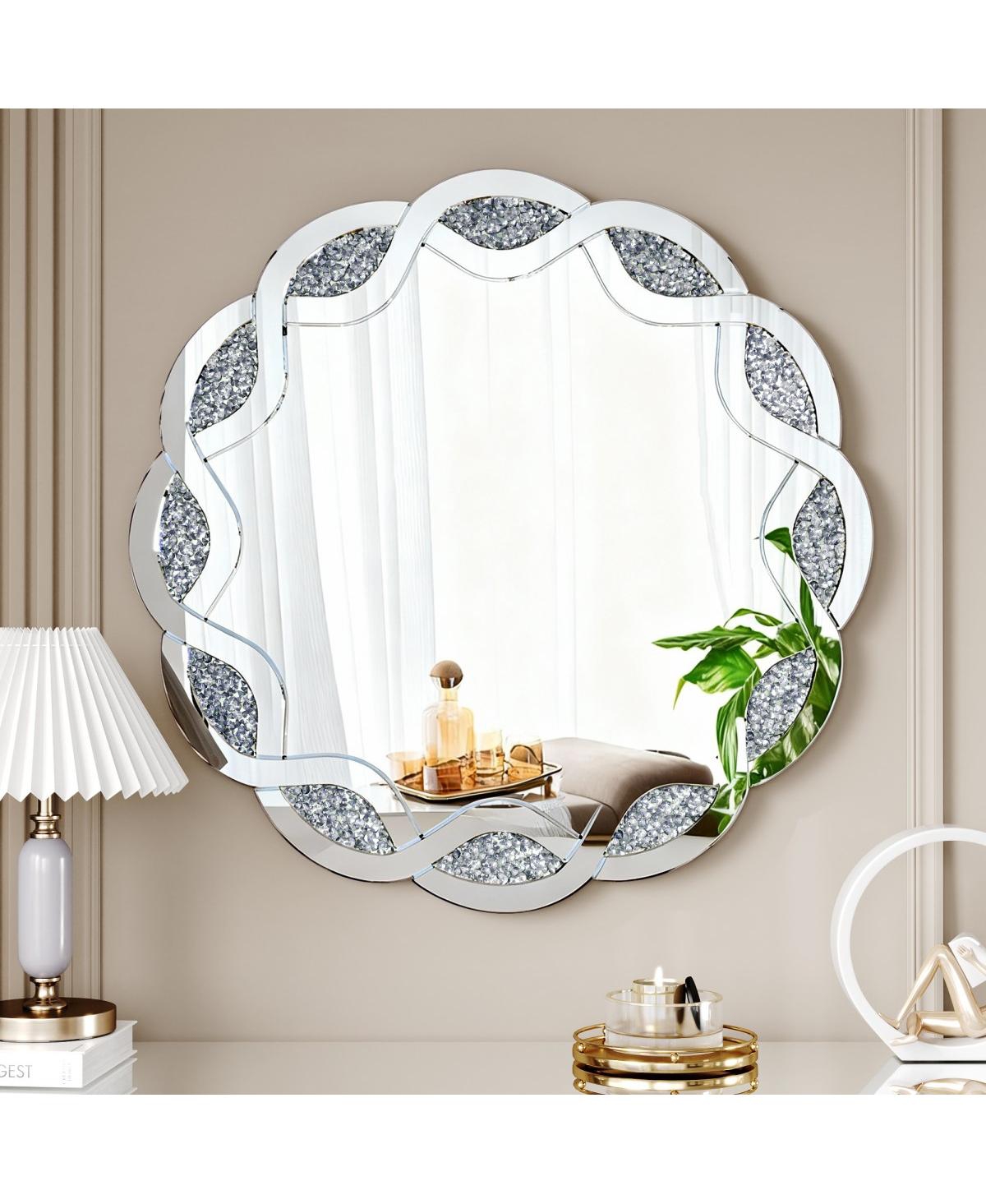 Click here for Laoties 31.5 Round Wall Mirror  Diamond Decorative... prices