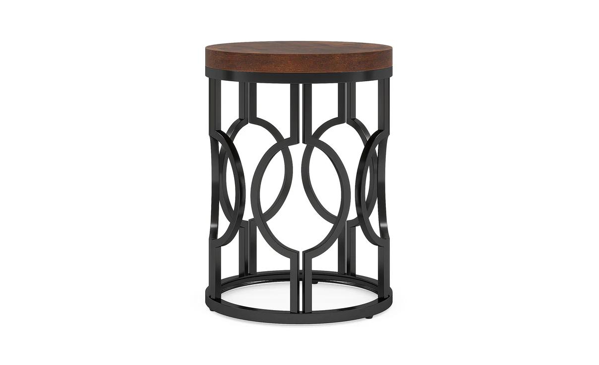 Click here for Slickblue Small Round End Table with Industrial Me... prices