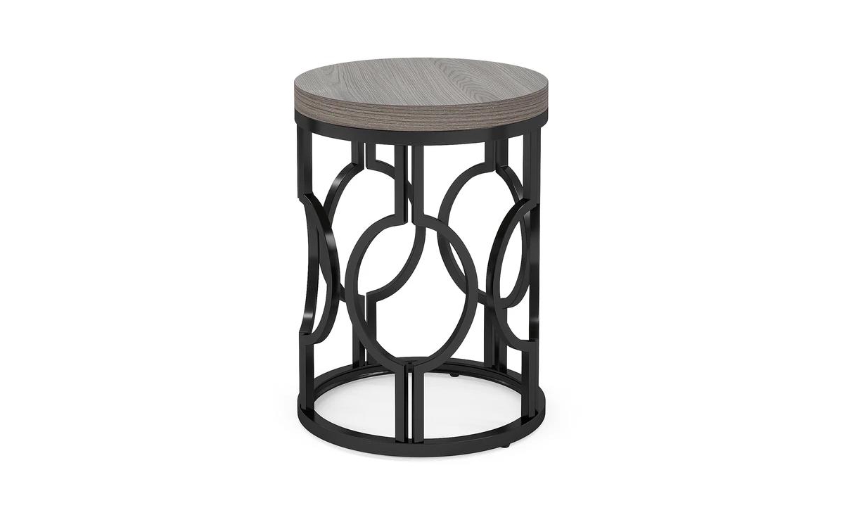 Click here for Slickblue Small Round End Table with Industrial Me... prices