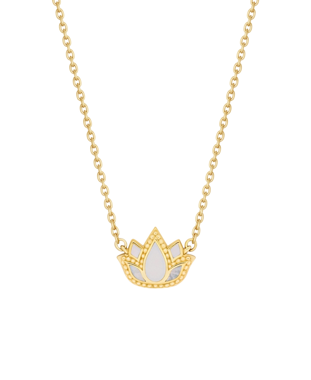 Click here for Enlightened Soul Lotus Mother Of Pearl Necklace -... prices