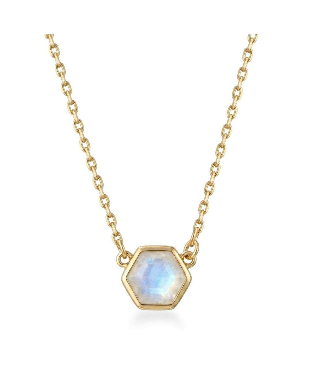Click here for Adornia Fine 14k Gold Plated Hexagon Moonstone Pen... prices