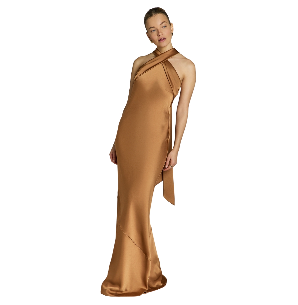 Click here for Rewritten Womens Roma Maxi Halterneck Dress - Cara... prices