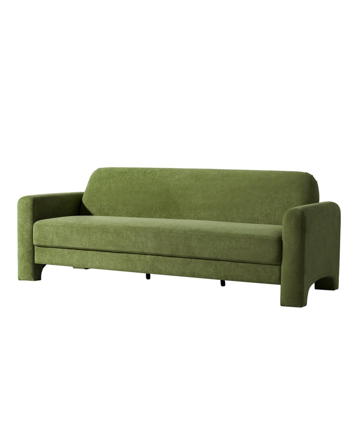 Click here for Hulala Home Isai Modern Curved Velvet Sofa - Olive prices