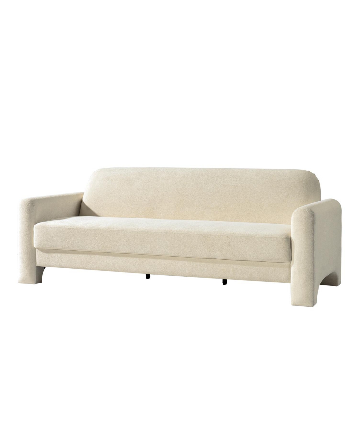 Click here for Hulala Home Isai Modern Curved Velvet Sofa - Ivory prices