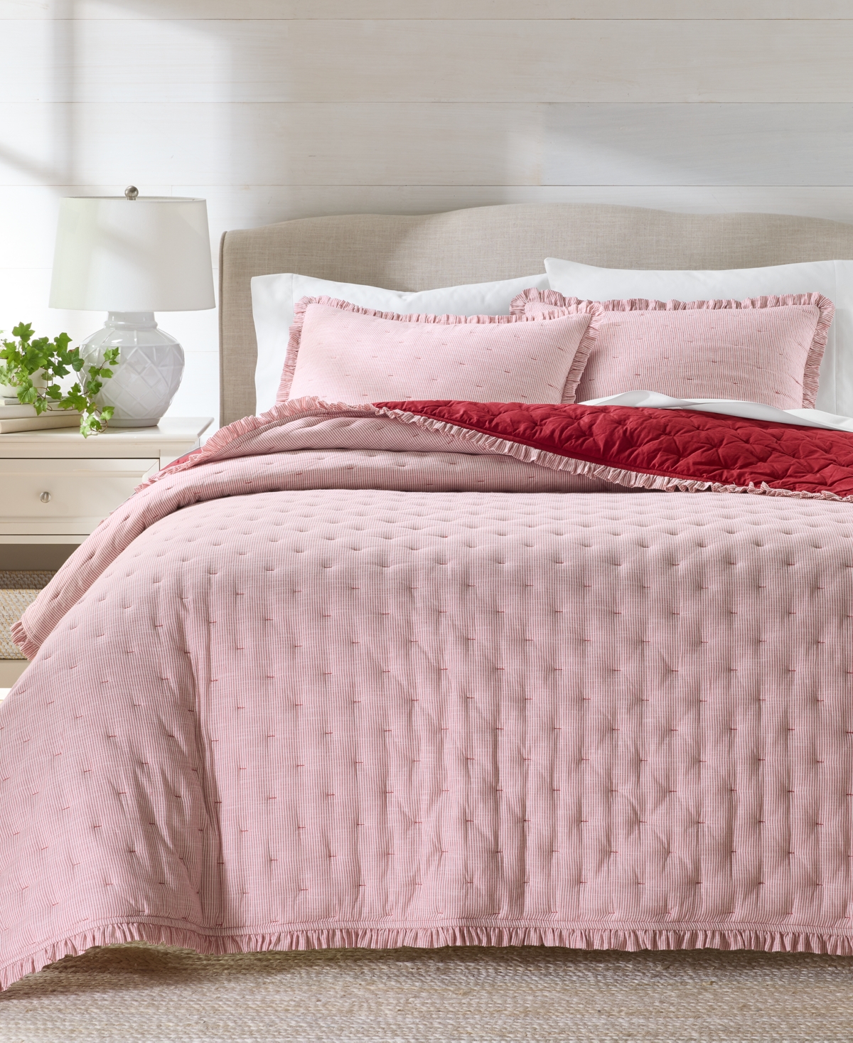 Click here for Charter Club Ruffle Pinstripe 3-Pc. Quilt Set  Ful... prices