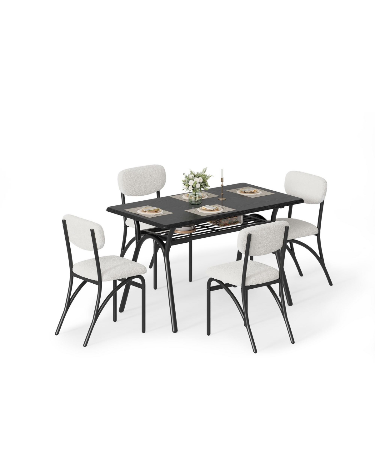 Click here for homfan 4-Piece Compact Dining Set  Boucle Upholste... prices