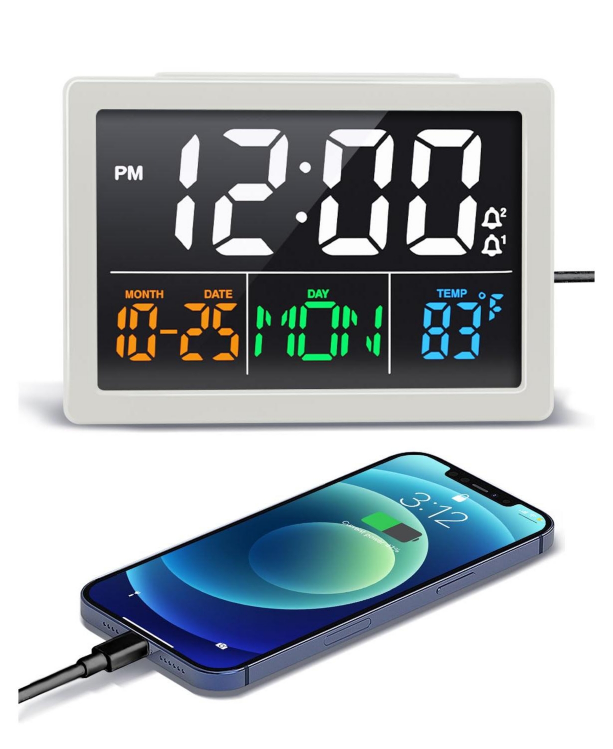 Click here for Jall 5.5 Inch Large Led Digital Alarm Clock 6 Brig... prices