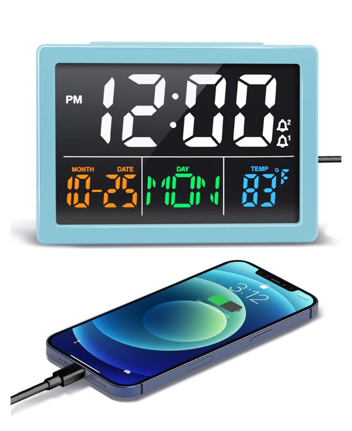 Click here for Jall 5.5 Inch Large Led Digital Alarm Clock 6 Brig... prices