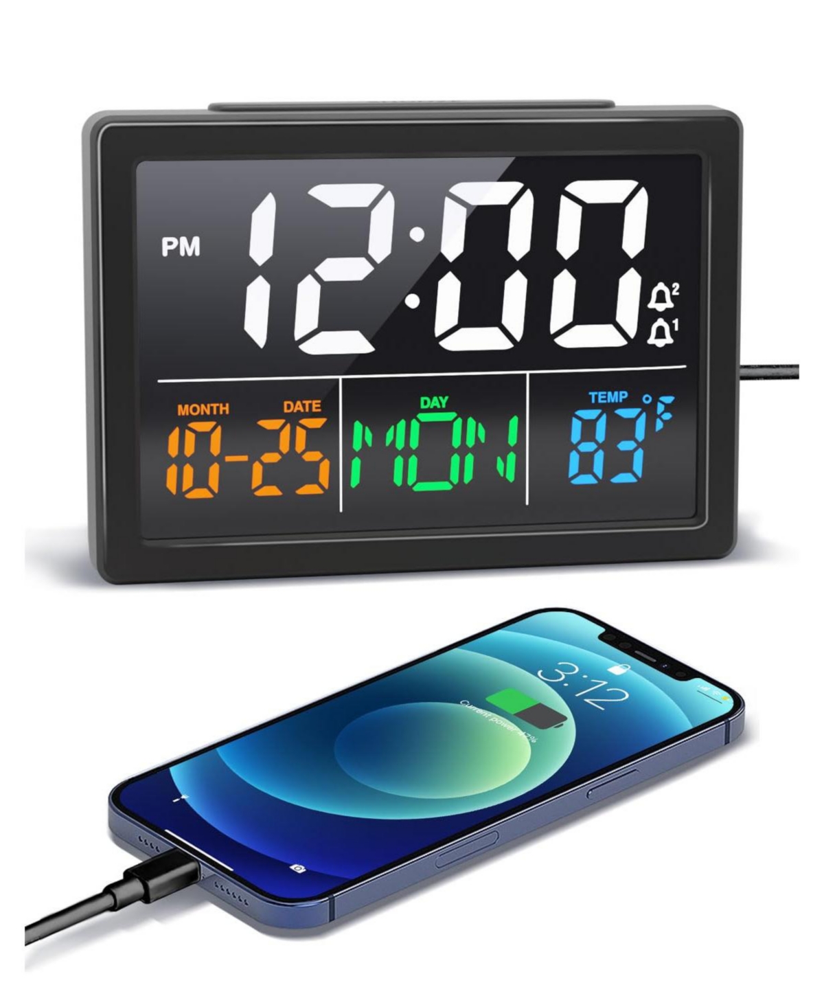 Click here for Jall 5.5 Inch Large Led Digital Alarm Clock 6 Brig... prices