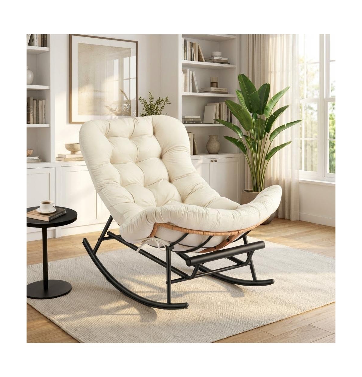Click here for Xo Papasan Rocking Chair with Footrest  Pe Rattan... prices
