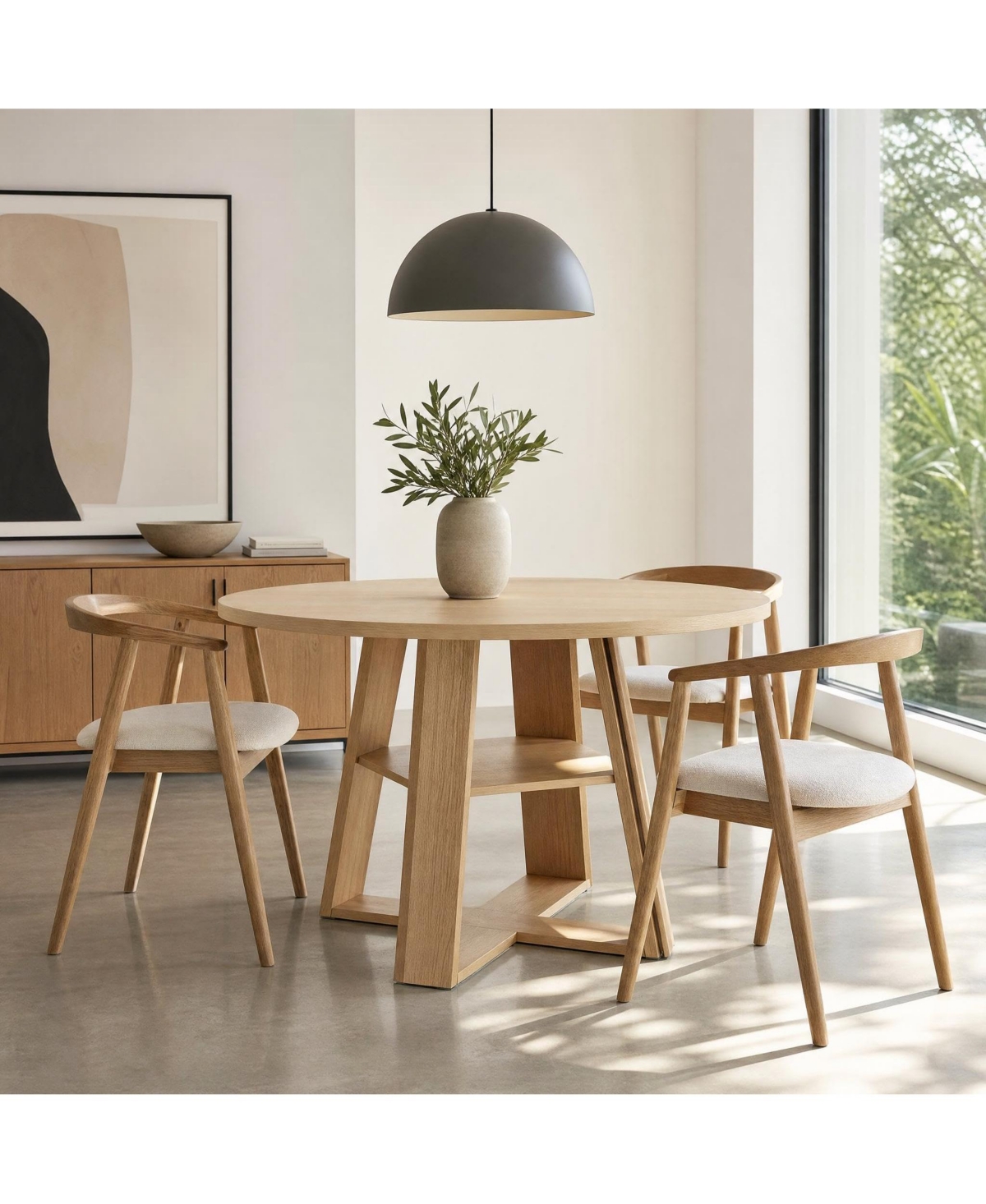 Click here for gaomon Farmhouse 43 Round Dining Table with Sturdy... prices