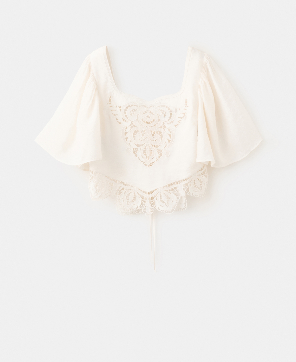 Click here for Mango Womens Openwork Embroidery Cropped Blouse -... prices