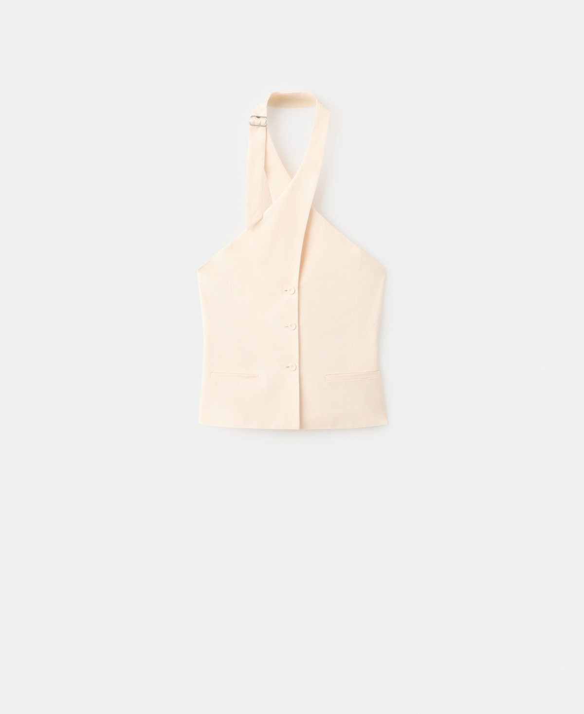 Click here for Mango Womens Double-Breasted Linen Vest - Ecru prices