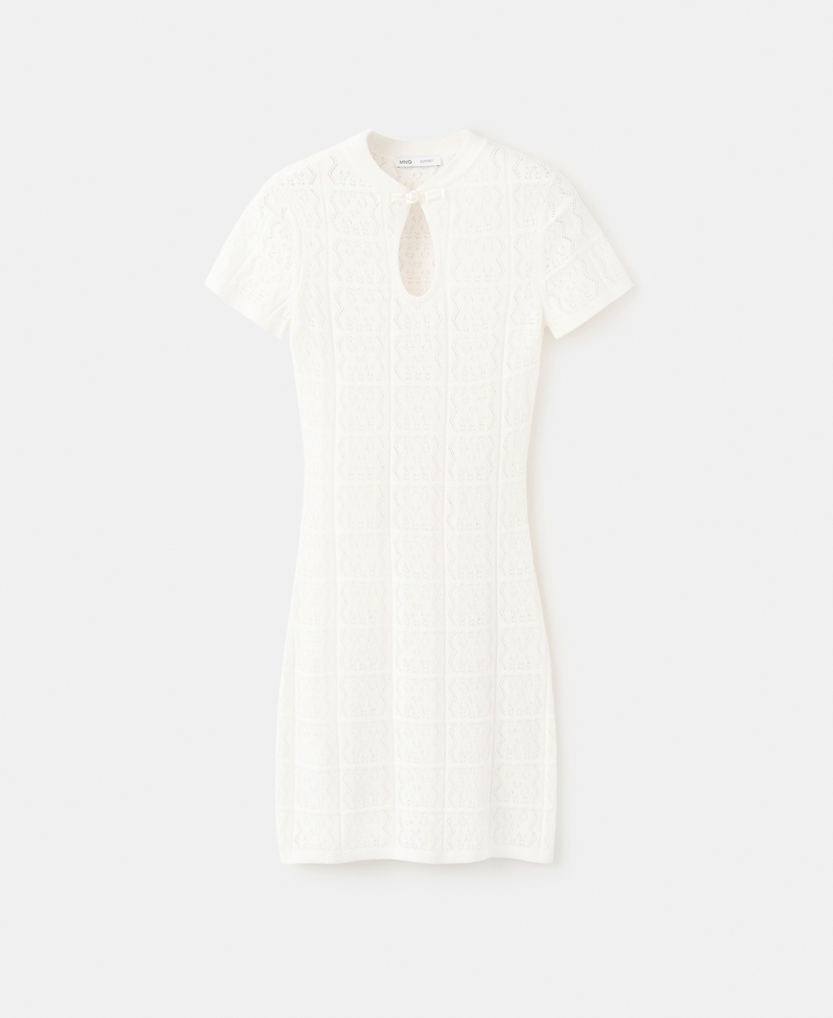 Click here for Mango Womens Short Open-Knit Dress - Ecru prices