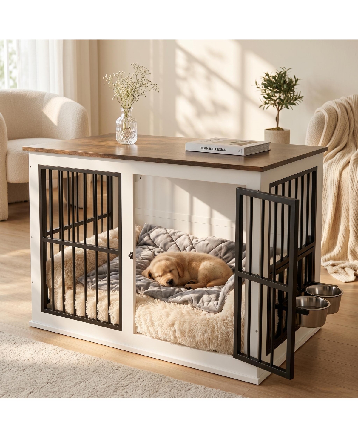Click here for homfan Heavy Duty Wooden Dog Crate  39.7 Kennel  L... prices